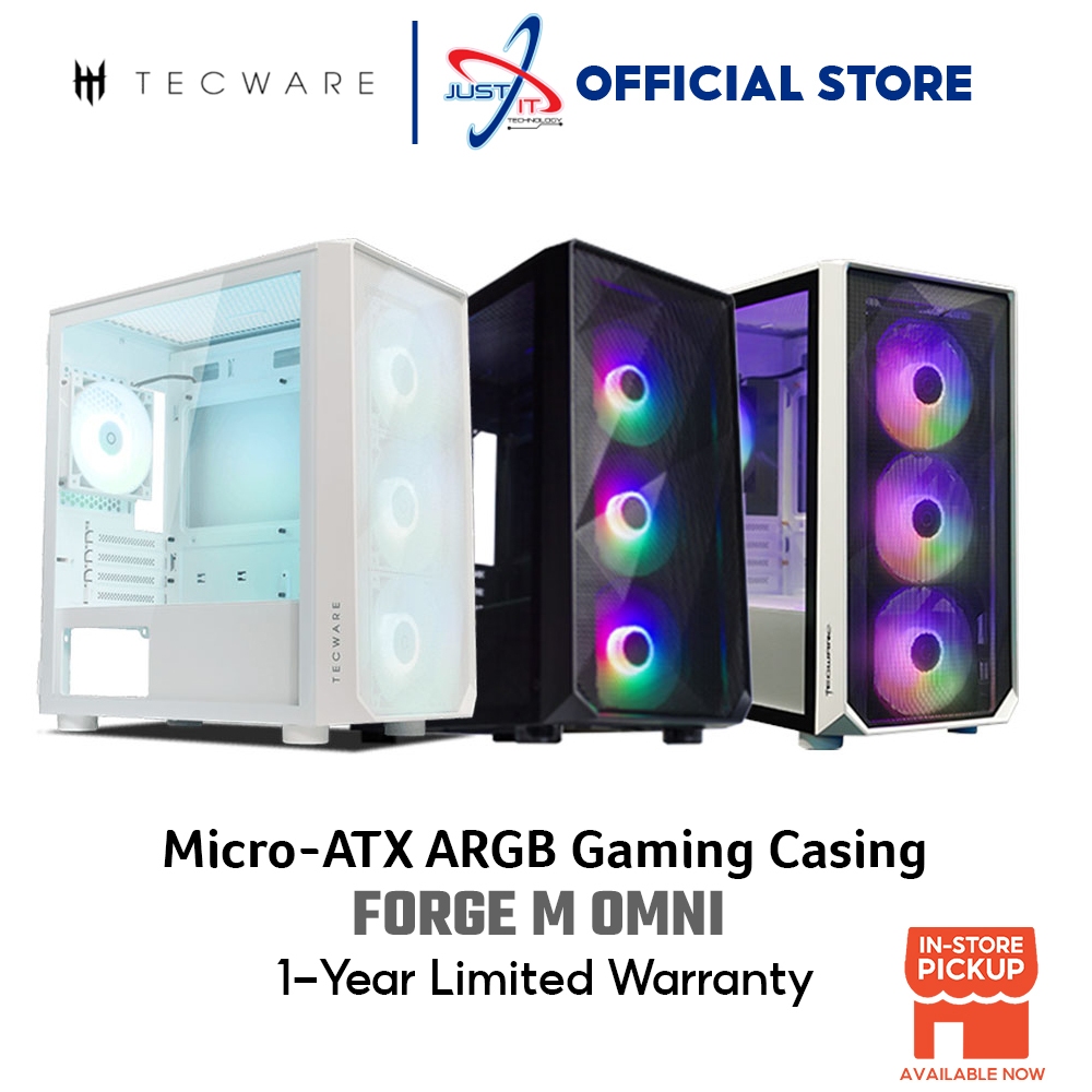 TECWARE FORGE M OMNI Micro-ATX ARGB Gaming Case ( BLACK / WHITE / SNOW ...