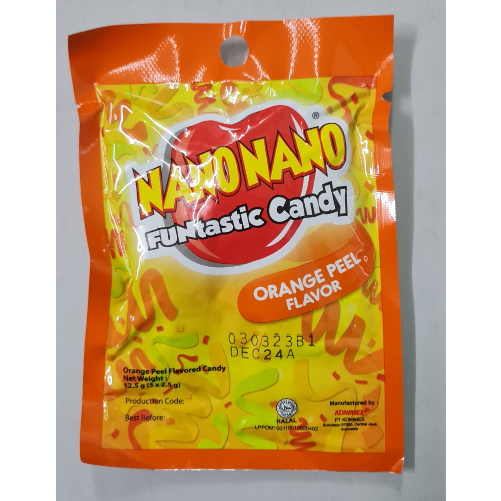 Nano Nano Funtastic Candy (Orange Peel Flavor) 12.5g (5's x 2.5g ...