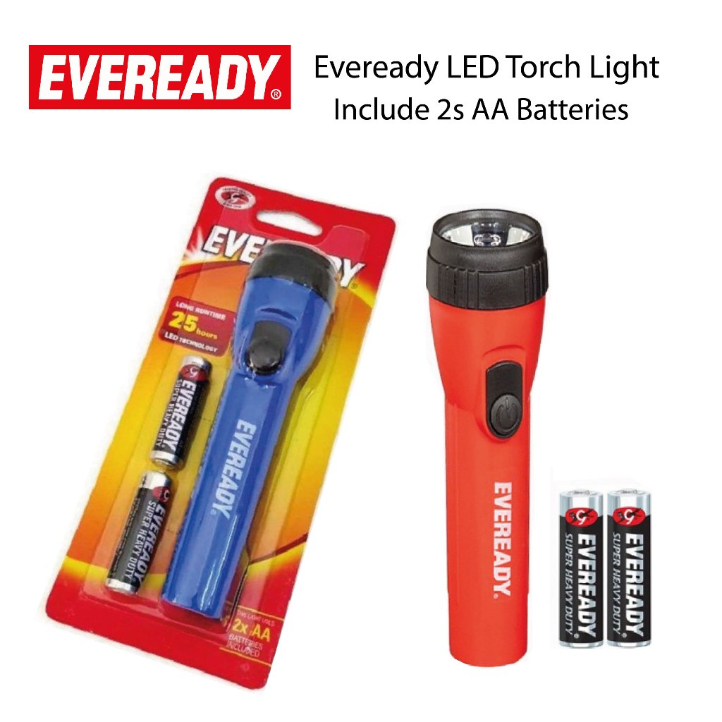 Eveready LED Torch Light with 2 x AA Batteries (LC1L2AWB) | Shopee ...