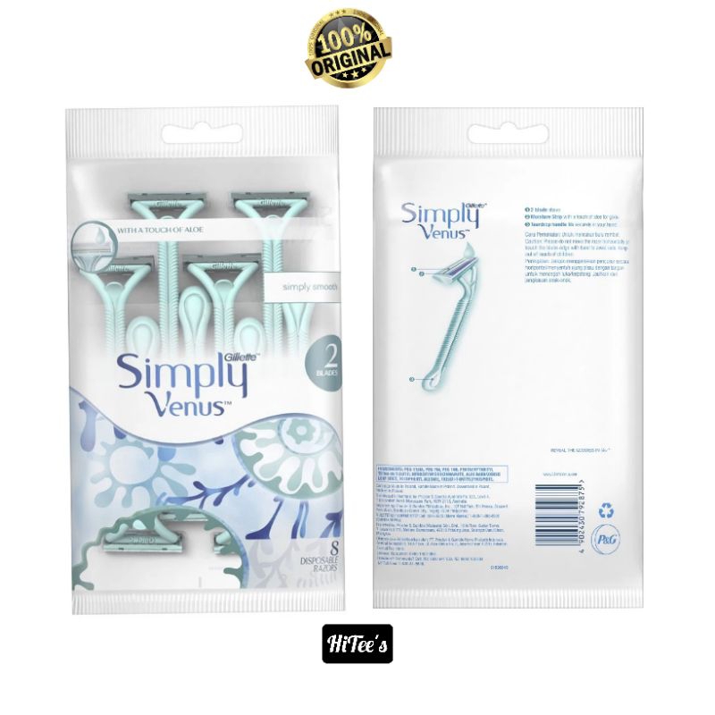 Gillette Simply Venus with Aloe Vera 2 Blades (8s) Disposable Razors ...