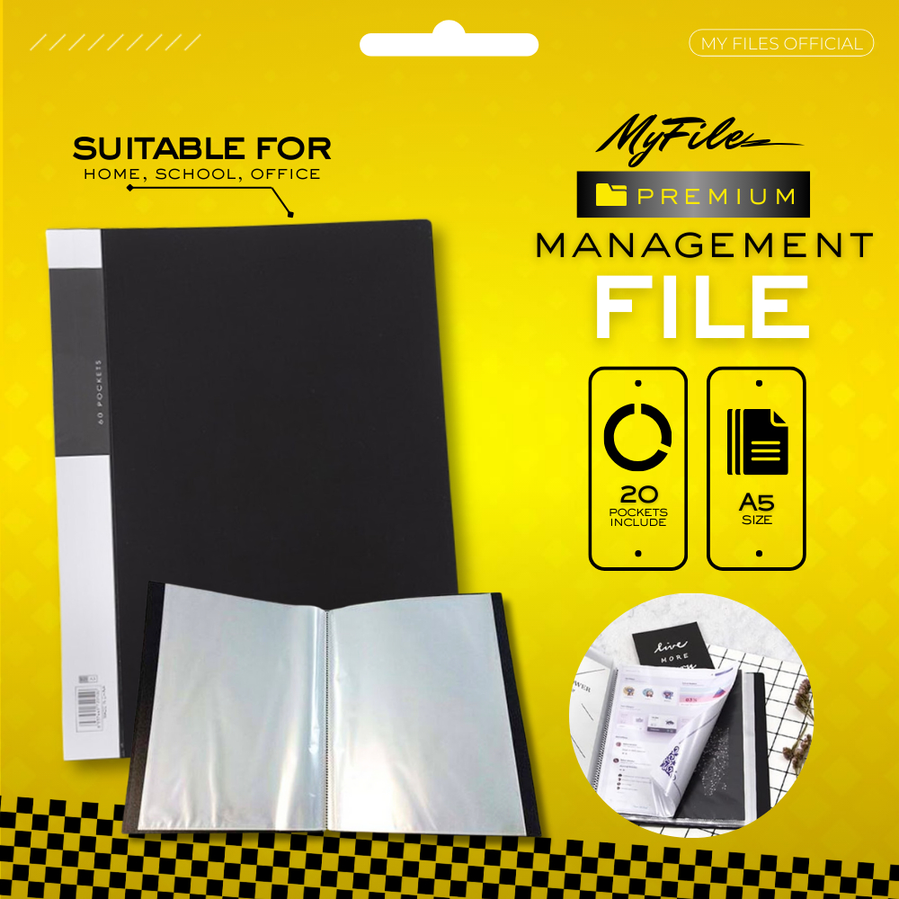 MYFILES A5 Clear Holder Non Refillable Display Book Menu Strong Hold ...