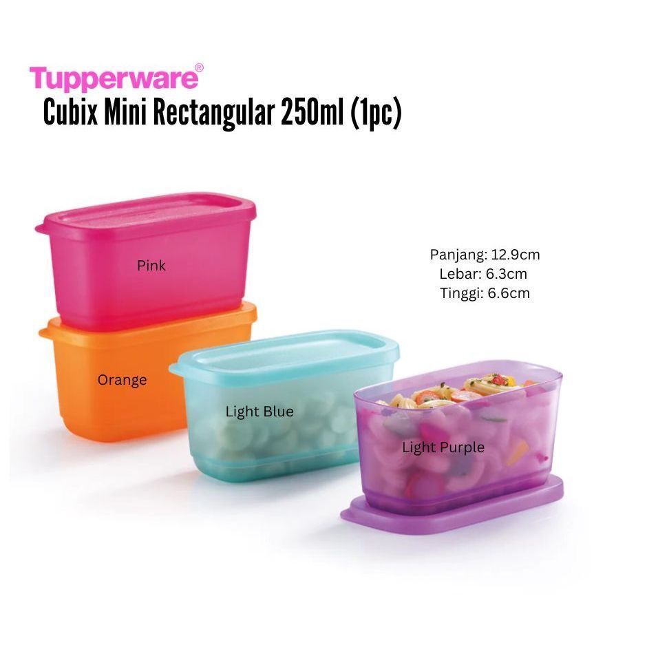 2058 Tupperware Cubix Mini Rectangular 250ml / Cubix Mini 250ml ...