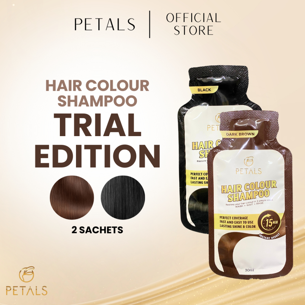 [HQ] Petals HAIR COLOR SHAMPOO Uban Trial Edition (2 sachets) Syampu ...