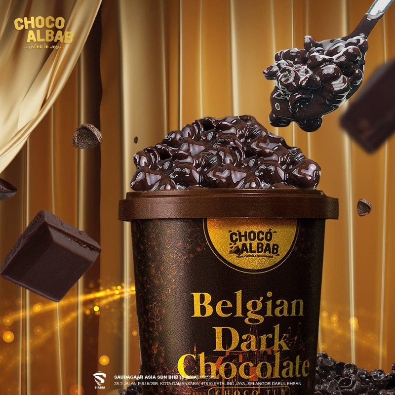Choco Albab Belgian Dark Chocolate Choco Tub With Almond (260g ...