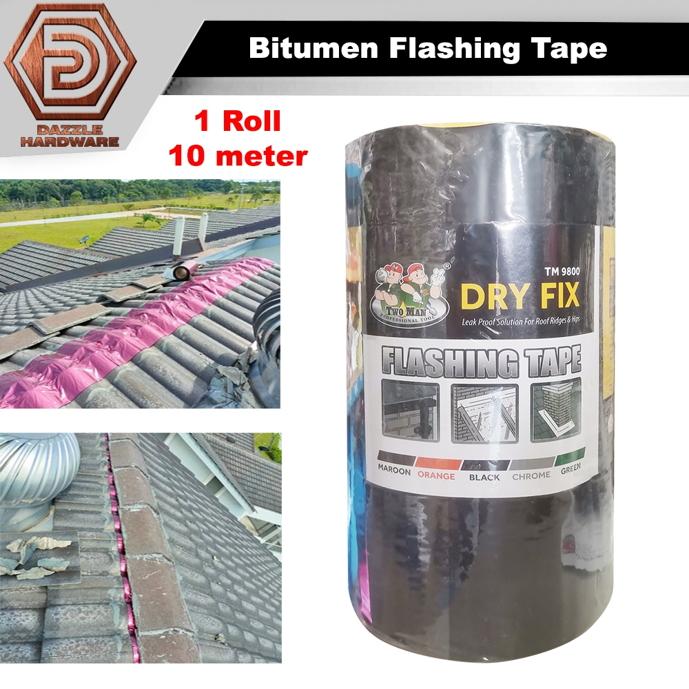 TWO MAN dry fix bitumen tape TM9800 1feet x 10meter getah perabung atap ...