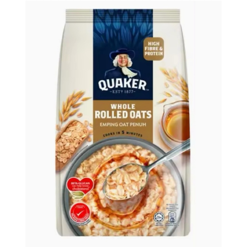 Quaker Whole Rolled Oats cooks in 5 minutes (800g) | Shopee Singapore