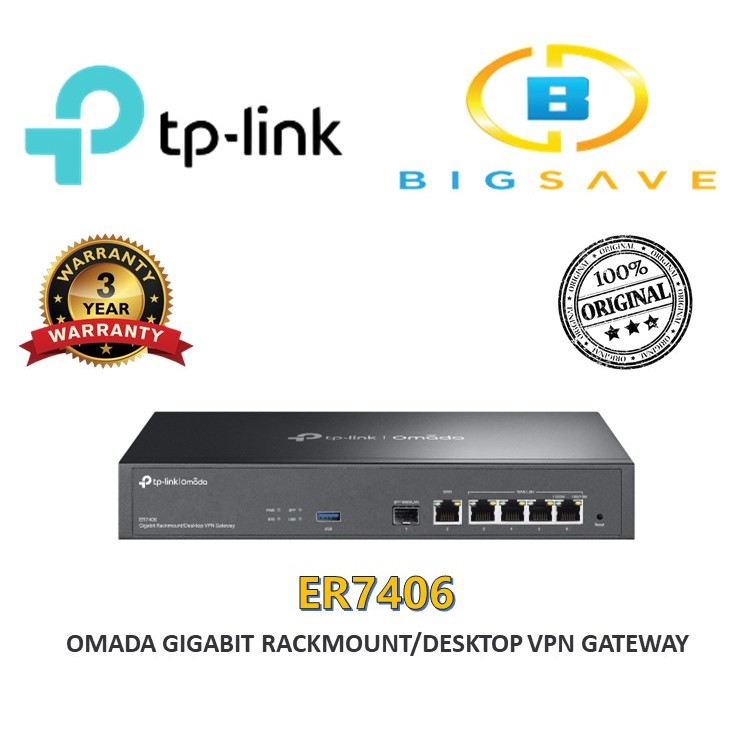 TP-LINK ER7406 OMADA GIGABIT RACKMOUNT/DESKTOP VPN GATEWAY | Shopee ...