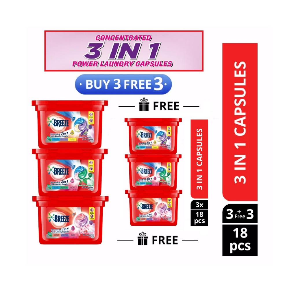 Breeze 3 in 1 Power Laundry Capsules | Shopee Singapore