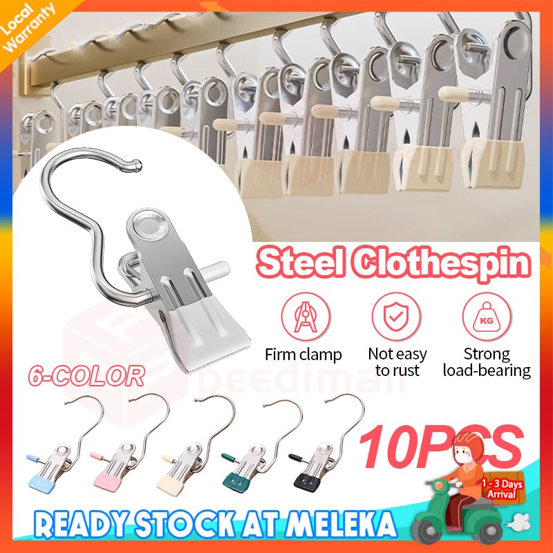 10Pcs Clip Hanger Anti-Rust Clip Space-Saving Hanger Clothespin Hat ...