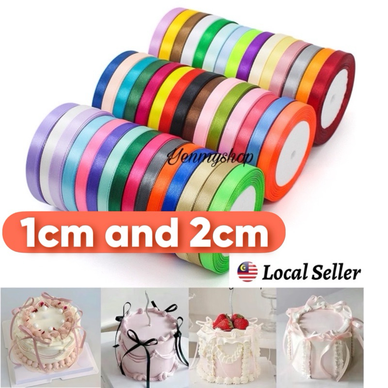 1CM×22M 2CM Kek Ribbons Cake Decoration SATIN Ribbon Reben 彩带 | Shopee ...