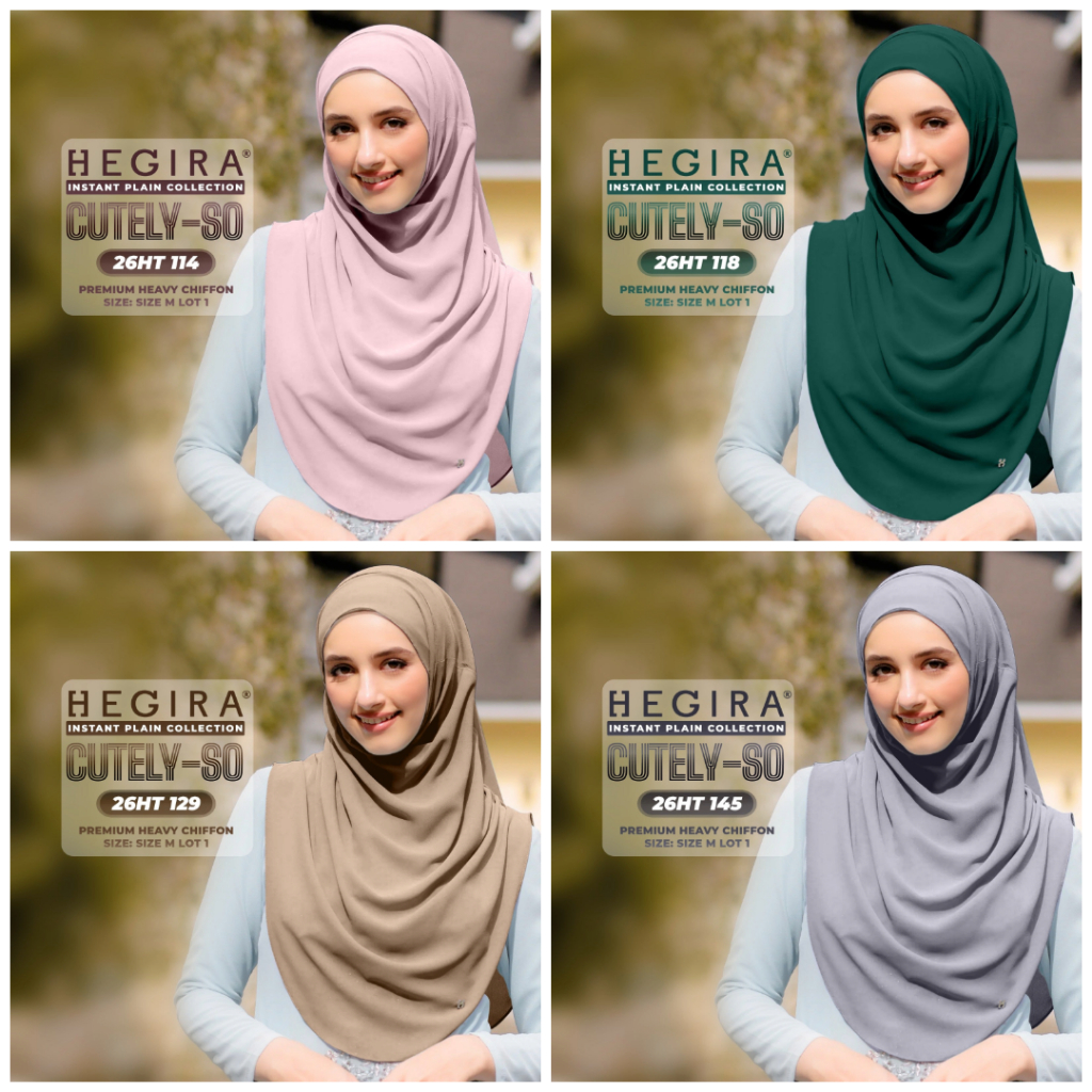 Tudung Sarung Hegira Inspired Cutely-So Plain Instant Collection (26HT ...