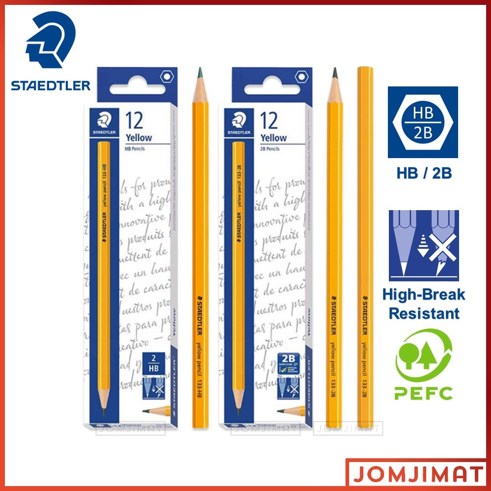 Staedtler Yellow 133 Pencil HB 133-HB / 2B 133-2B 12pcs/box / Staedtler ...