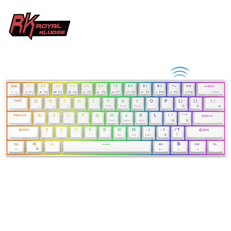 RK61 Royal Kludge Bluetooth 5.0 & USB C Dual Mode RGB Backlit ...