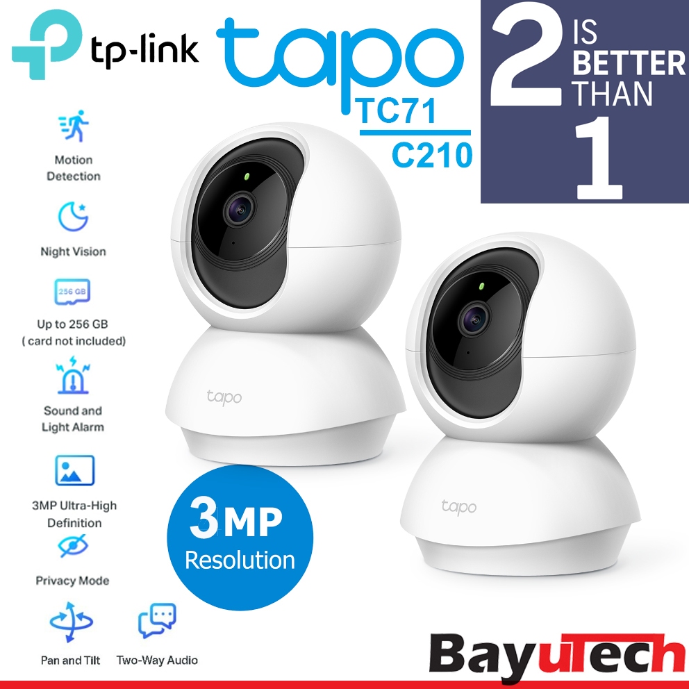 TP-Link Tapo C110 / C210 3MP Full HD Pan / Tilt Wireless WiFi CCTV Home Security Surveillan IP ...