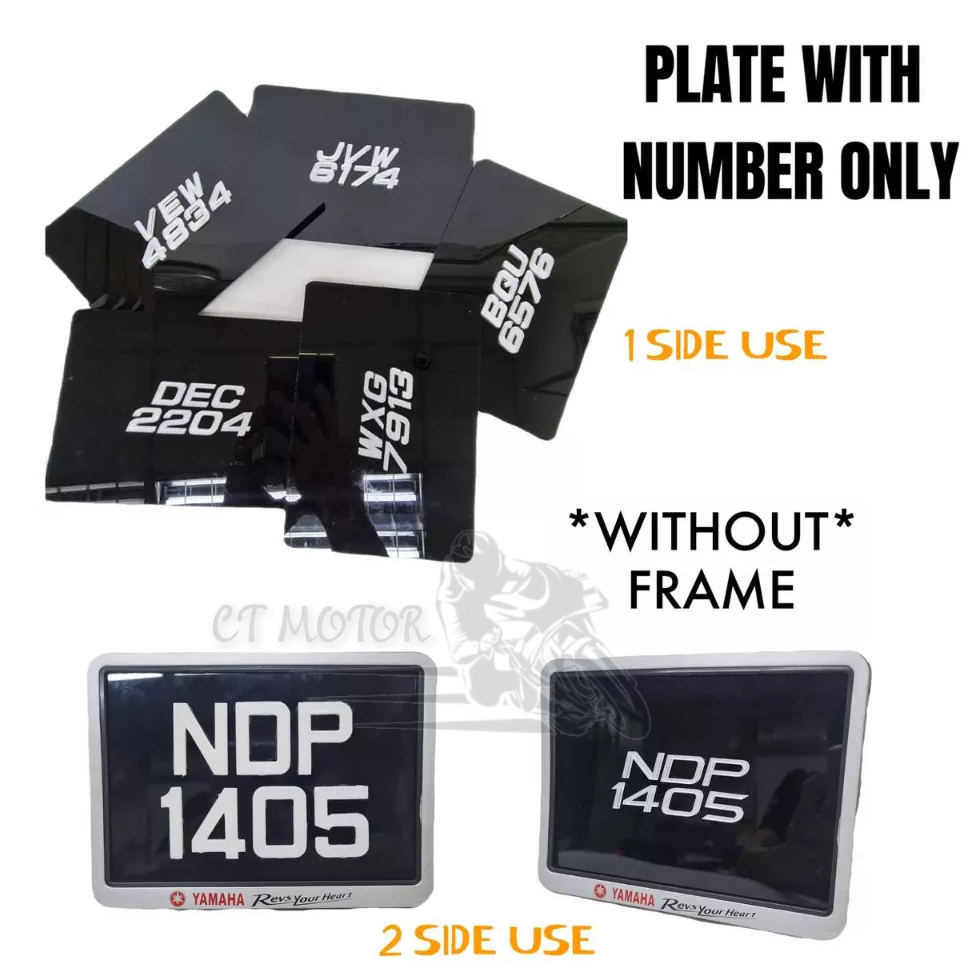 Honda YAMAHA frame with Alkaline Board 1SET PLATE NOMBOR READY NOMBOR ...