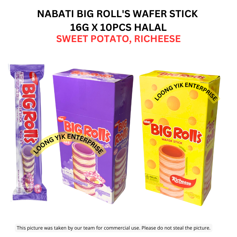 NABATI BIG ROLL'S WAFER STICK SWEET POTATO, RICHEESE FLAVOUR 16G X ...
