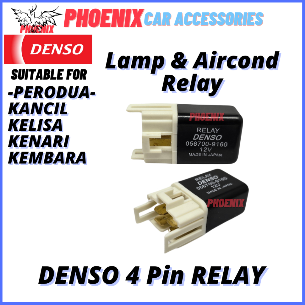 DENSO 12V 4 Pin Relay | Lamp Aircond Fan Fuel Pump | PERODUA KANCIL ...