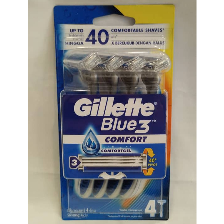 GILLETTE Blue 3 Comfort (4 Razor) | Shopee Singapore