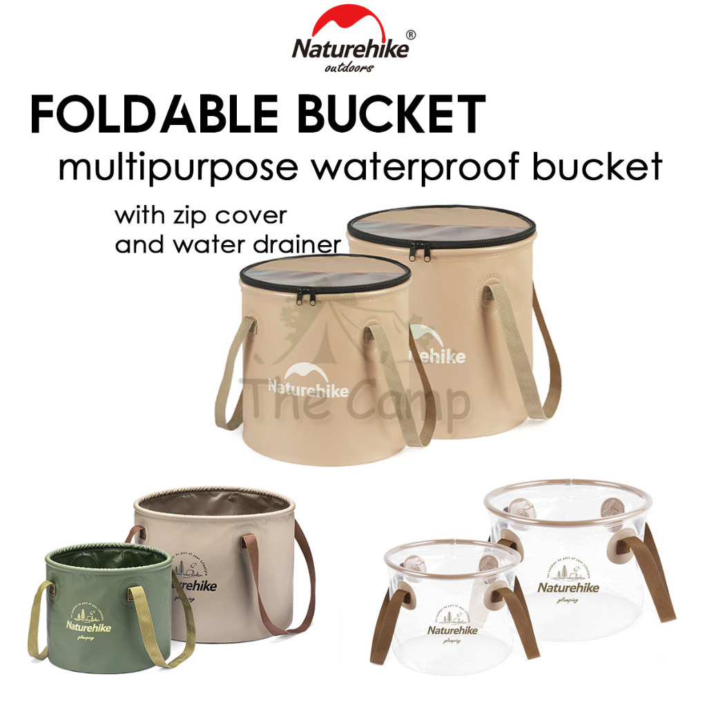 Naturehike Camping Foldable Bucket Portable Waterproof Round 10L 20L ...