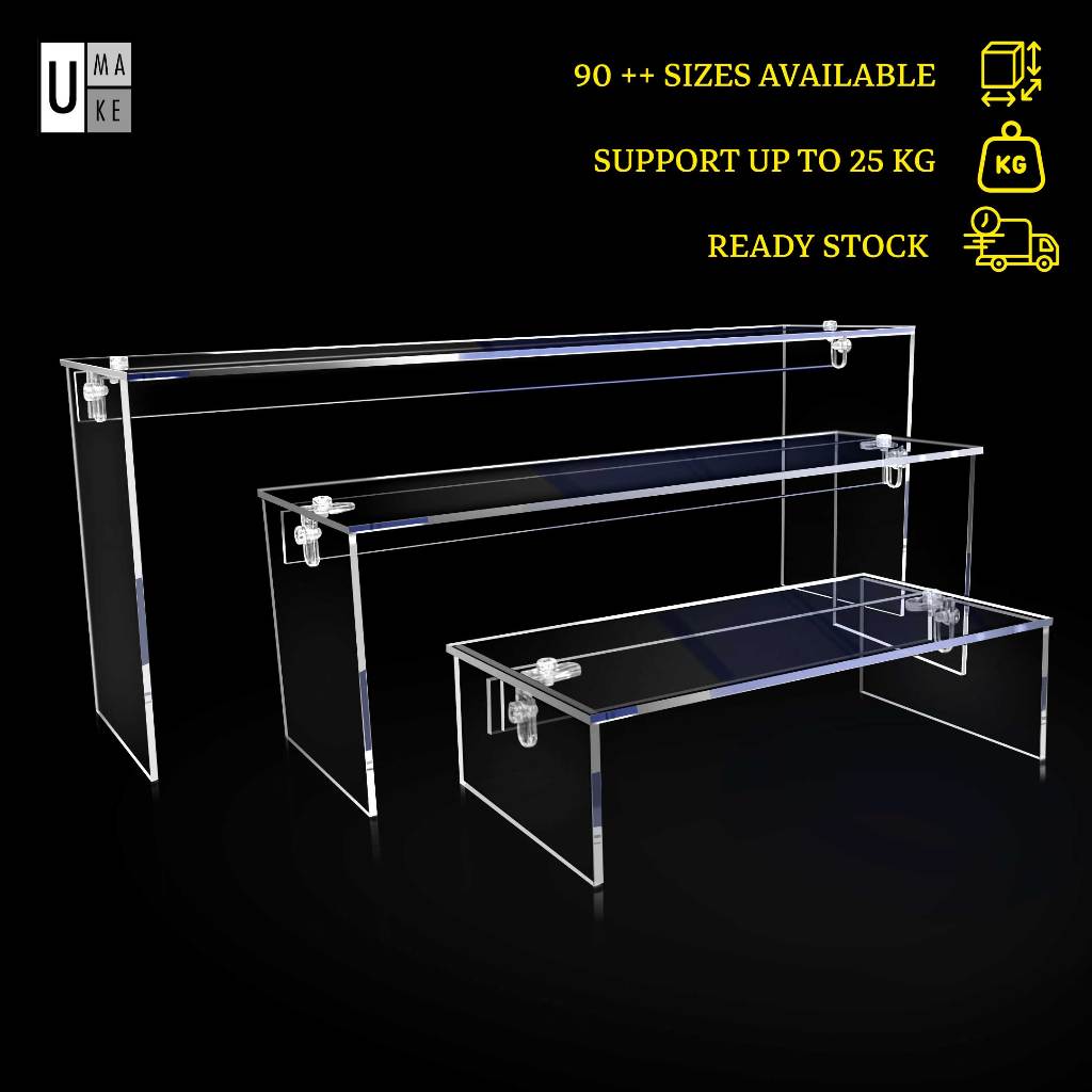U Shape Acrylic Display Stand 90 Sizes 20/30/40/50cm Seat Acrylic ...