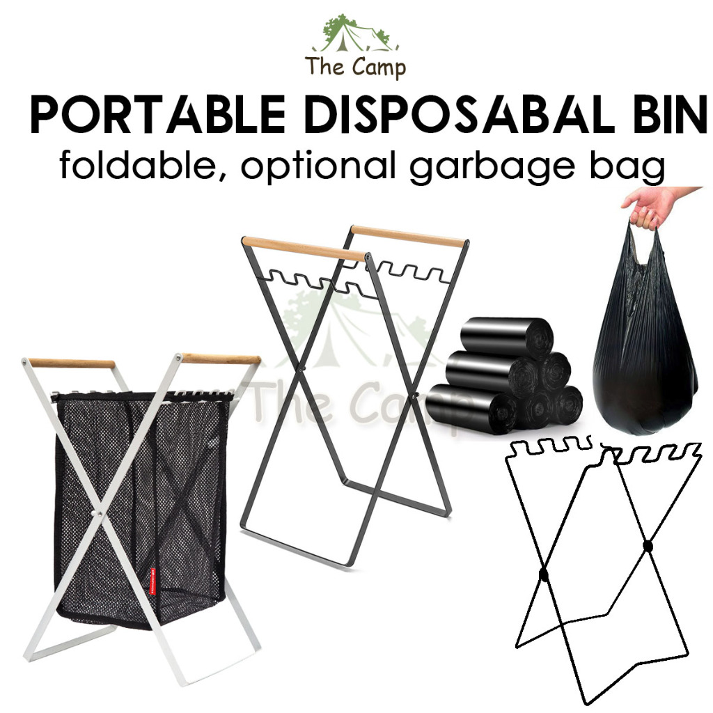 Foldable Garbage Frame Rack Bin Disposable Portable Rubbish Bag Outdoor ...