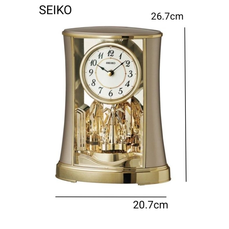 SEIKO Rotating Pendulum Metallic Gold Casing Analog Quartz Desk and ...