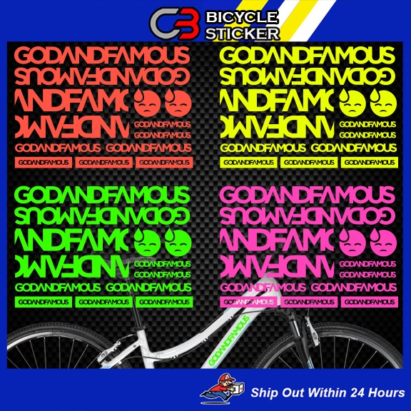 Godandfamous bicycle sticker Godand famous sticker / SB05 | Shopee ...
