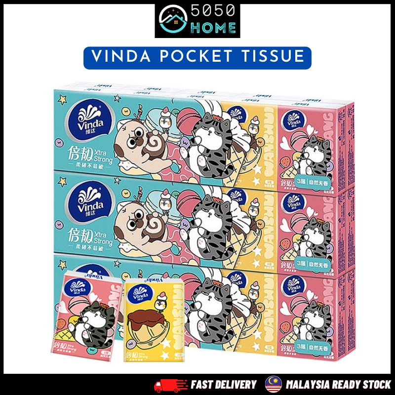 5050HOME Vinda Pocket Tissue (1 small per pack) Soft Facial Tissue ...