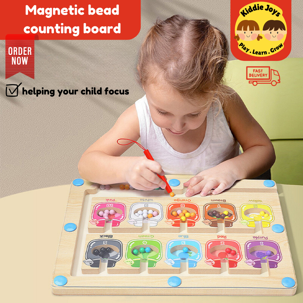 Magnetic bead counting board Montessori toy hands on learning number ...