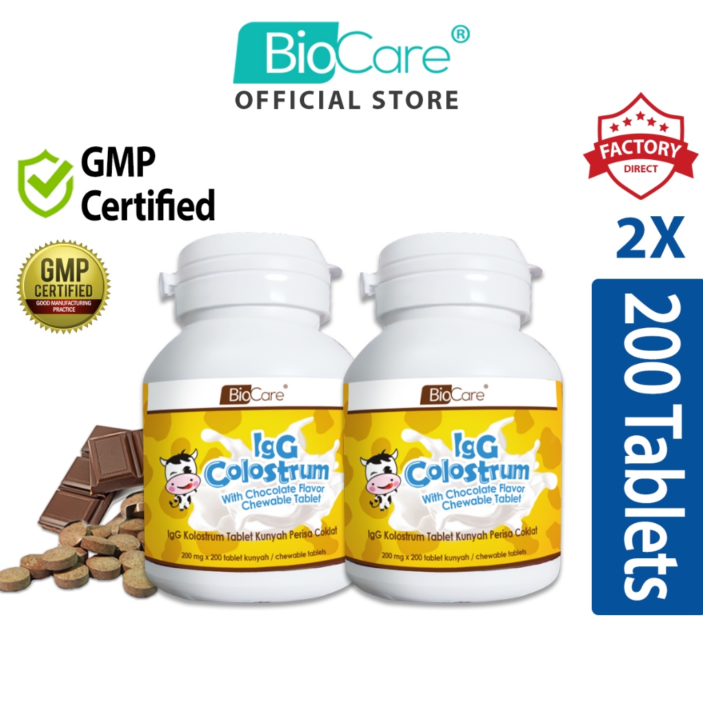 Biocare IGG Colostrum Chewable Tablet (2 x 200S x 200mg) | Shopee Singapore