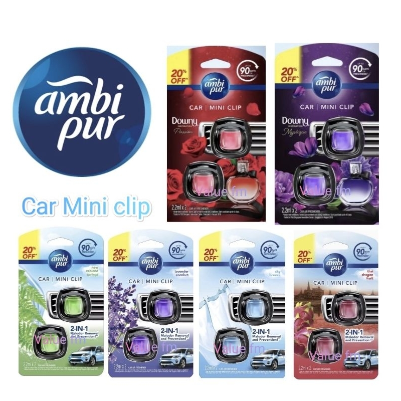 Ambi Pur Car Mini Clip ( Lavender Comfort ) 2ml x 2 | Shopee Singapore