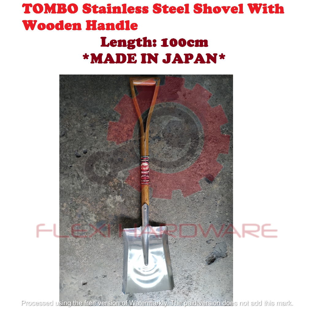 *ORIGINAL* TOMBO 100cm Stainless Steel Shovel With Wooden Handle MADE ...