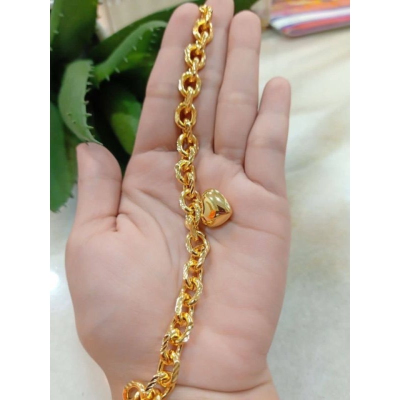 Hand Chain Anchor LOVE SEBIJI Gold Kece SADUR 24K | Shopee Singapore