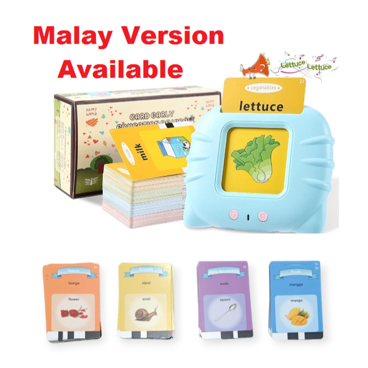 Malay / English Early Educational Flash Card Reader Learn Talking Speak ...