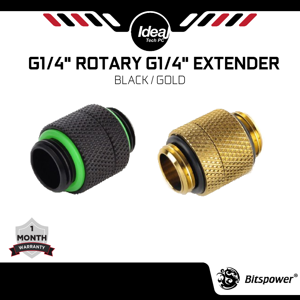 Bitspower G1/4" Rotary G1/4" Extender | Black | Gold | Watercooling Parts | Shopee Singapore