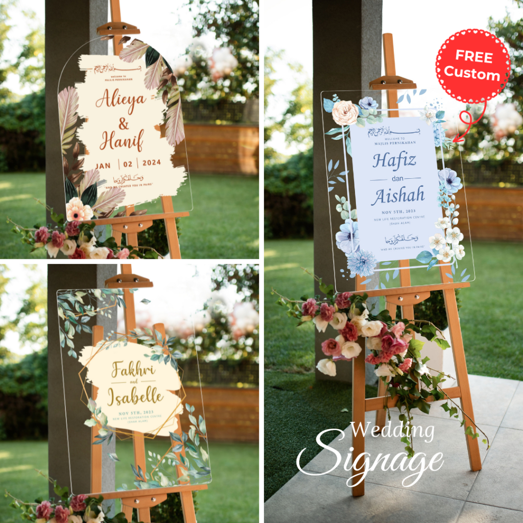 A2 Wedding Sign Wedding Welcome Sign Board Custom Acrylic, Wedding ...