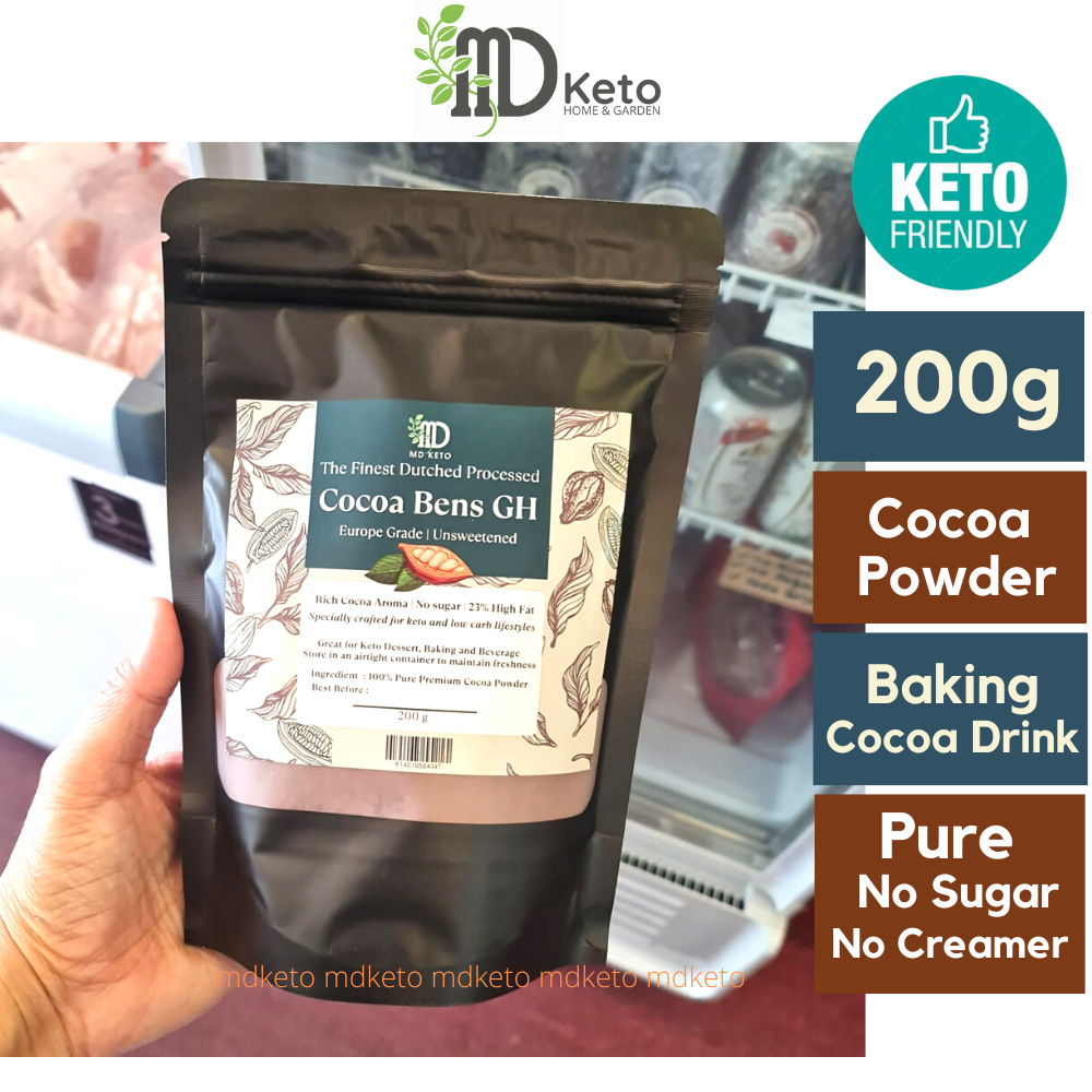 [MD Keto ] 1 x 200g - GH COCOA Powder (Best chocolate taste) Europe ...