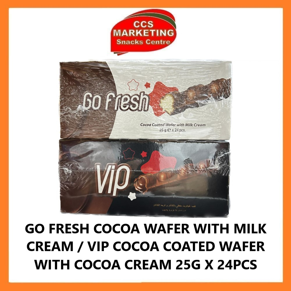 CCS Vip Cocoa Coated Wafer With Cocoa Cream / Go Fresh Cocoa Wafer With ...