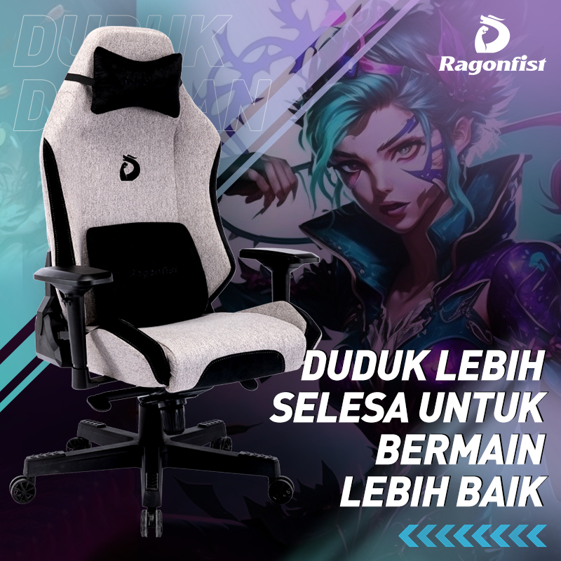 Diskaun Ragonfist Kain Bernafas Gaming Chair Adjustable Office Chair ...
