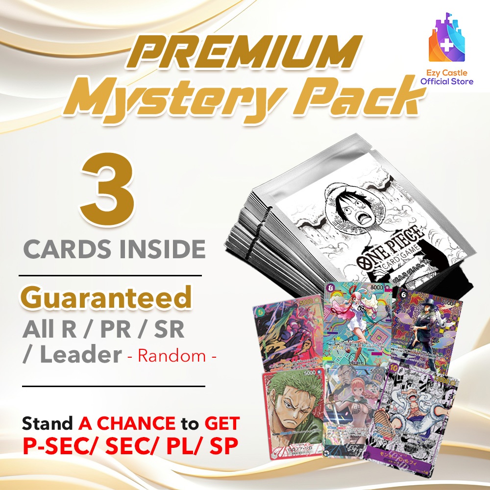 One Piece 3 Cards Guarantee R/PR/SR - Premium Mystery Pack (From OP1 ...