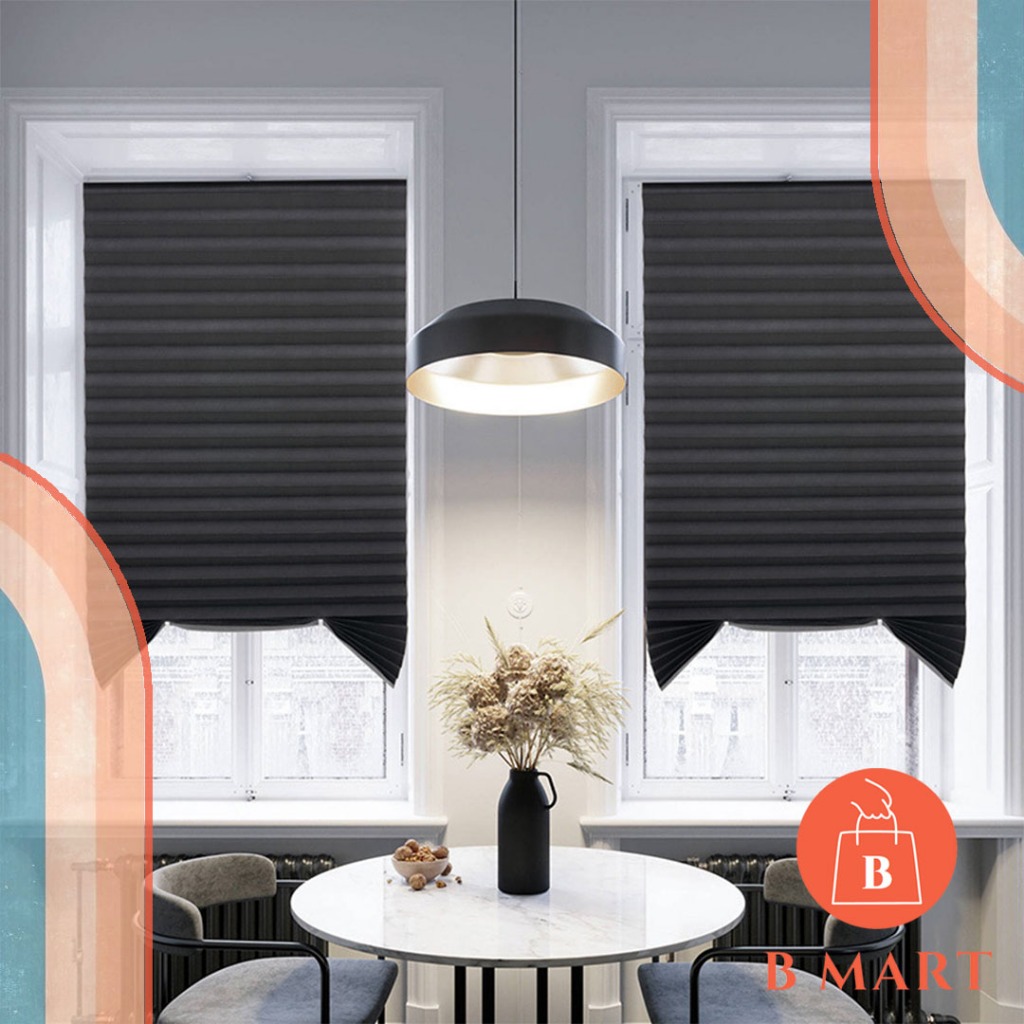 CURTAIN BLINDS PLEATED BLIND SHEER WINDOW FRAME STICK ON BLINDS WITH ...