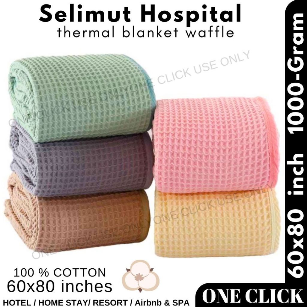 Selimut Hospital thermal blanket waffle design 100% cotton 1000gram ...