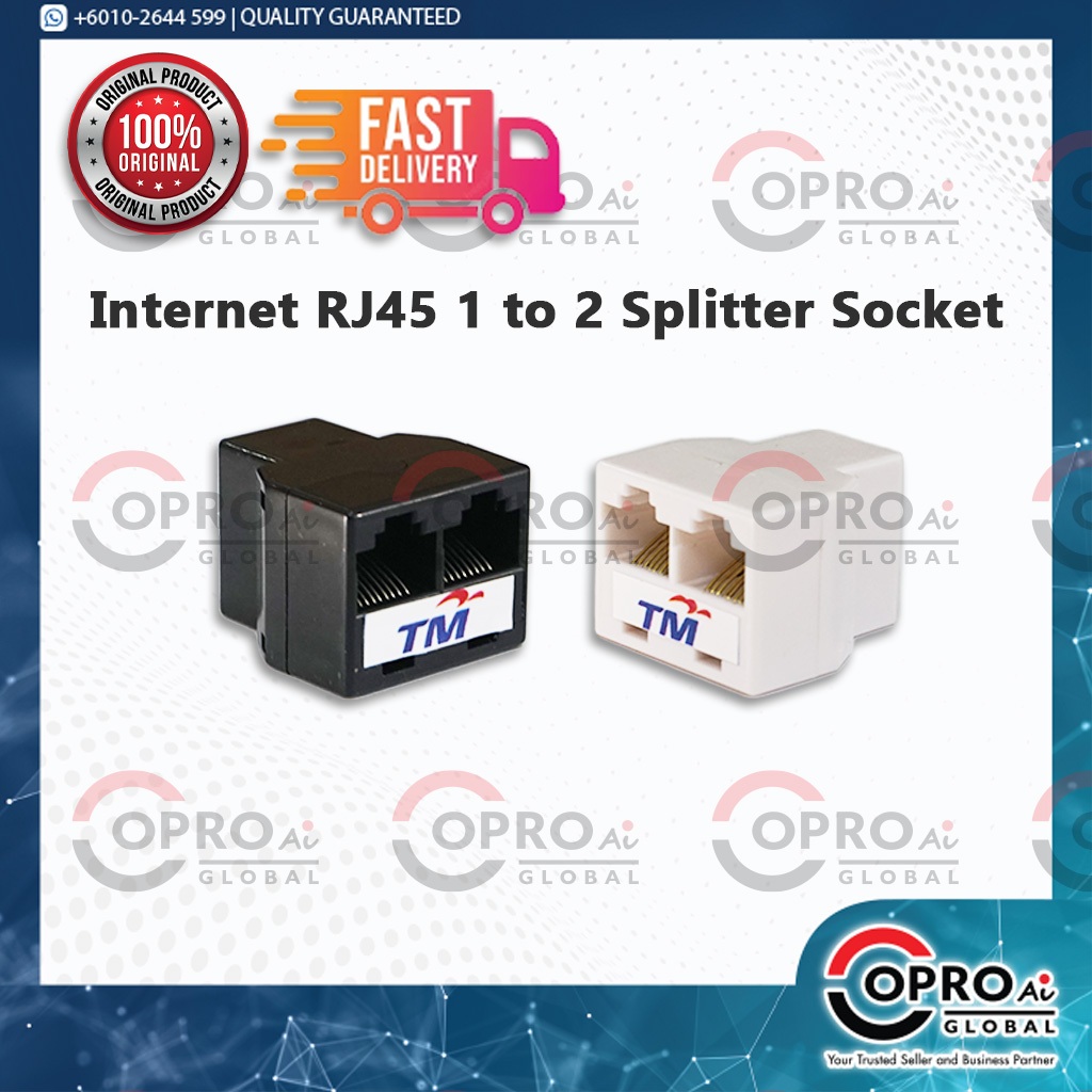 TM Internet RJ45 8P8C 1 to 2 Splitter Socket / Extension Adaptor(Female ...