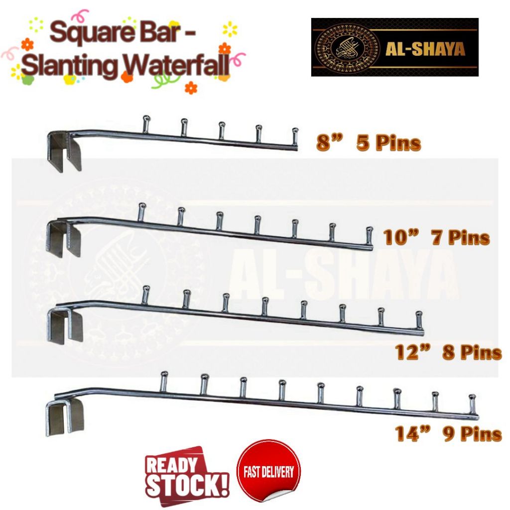 SQUARE BAR - SLANTING WATERFALL HOOK 5PIN/7PIN/8PIN/9PIN | Shopee Singapore