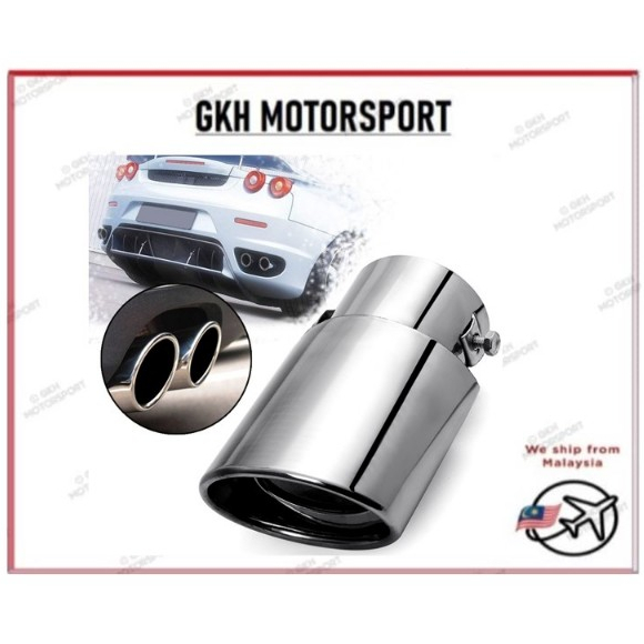 UNIVERSAL CAR EXHAUST EKZOS PIPE MUFFLER TIP STAINLESS STEEL TAIL ...