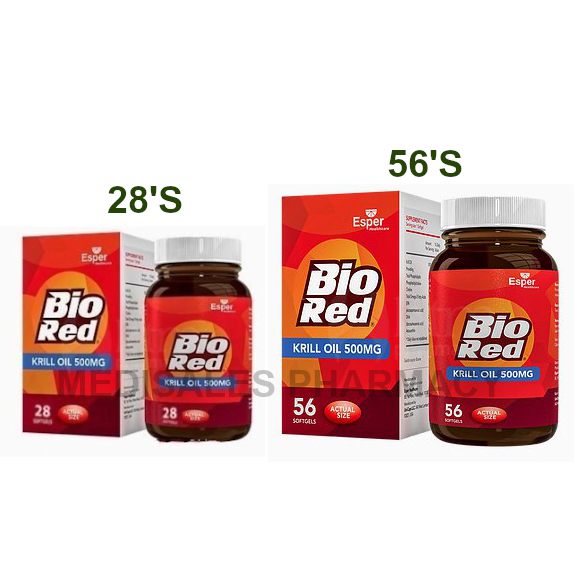 ESPER BIORED (BIO RED) KRILL OIL 500MG SOFTGEL ( 28'S | 56'S) | Shopee ...