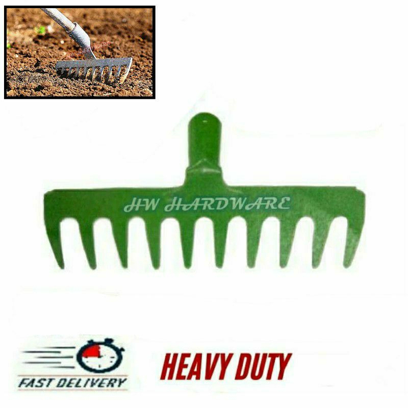 Heavy Duty Iron Steel Garden Rake/Soil Claw Iron Garden Tools | Shopee ...
