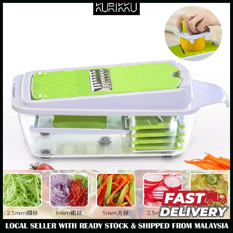 Penyagat sayuran 5 in 1 Vegetable Grater Cutter Slicer with Storage Box ...