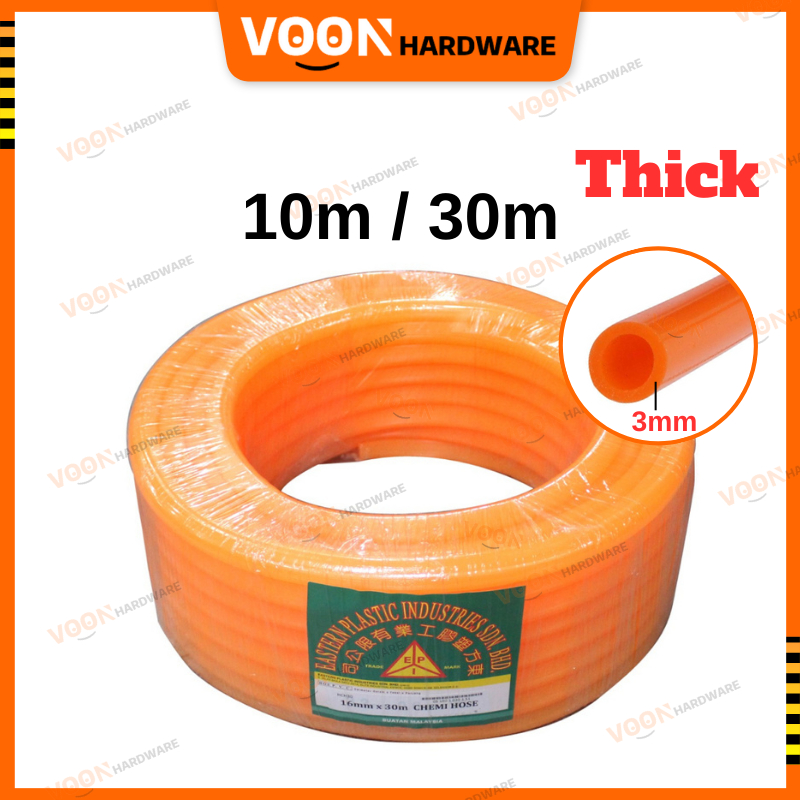 VOON 3mm Thick Garden Hose Orange (10M/30M) PVC Water Hose Pipe Braided ...