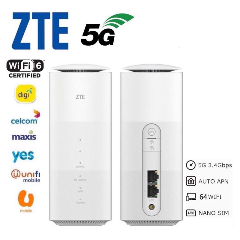 ZTE MC801 5G Router CPE 4G+ LTE CAT20 Unlocked Wireless Gateway Modem (USED) | Shopee Singapore
